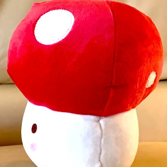 Toys | Soft Squishy Red White Polka Dot Mushroom Toadstool Plush Toy ...